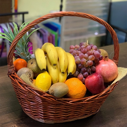 Cos Mare cu Mere, Pere, Rodie, Banane, Ananas | OkFlora