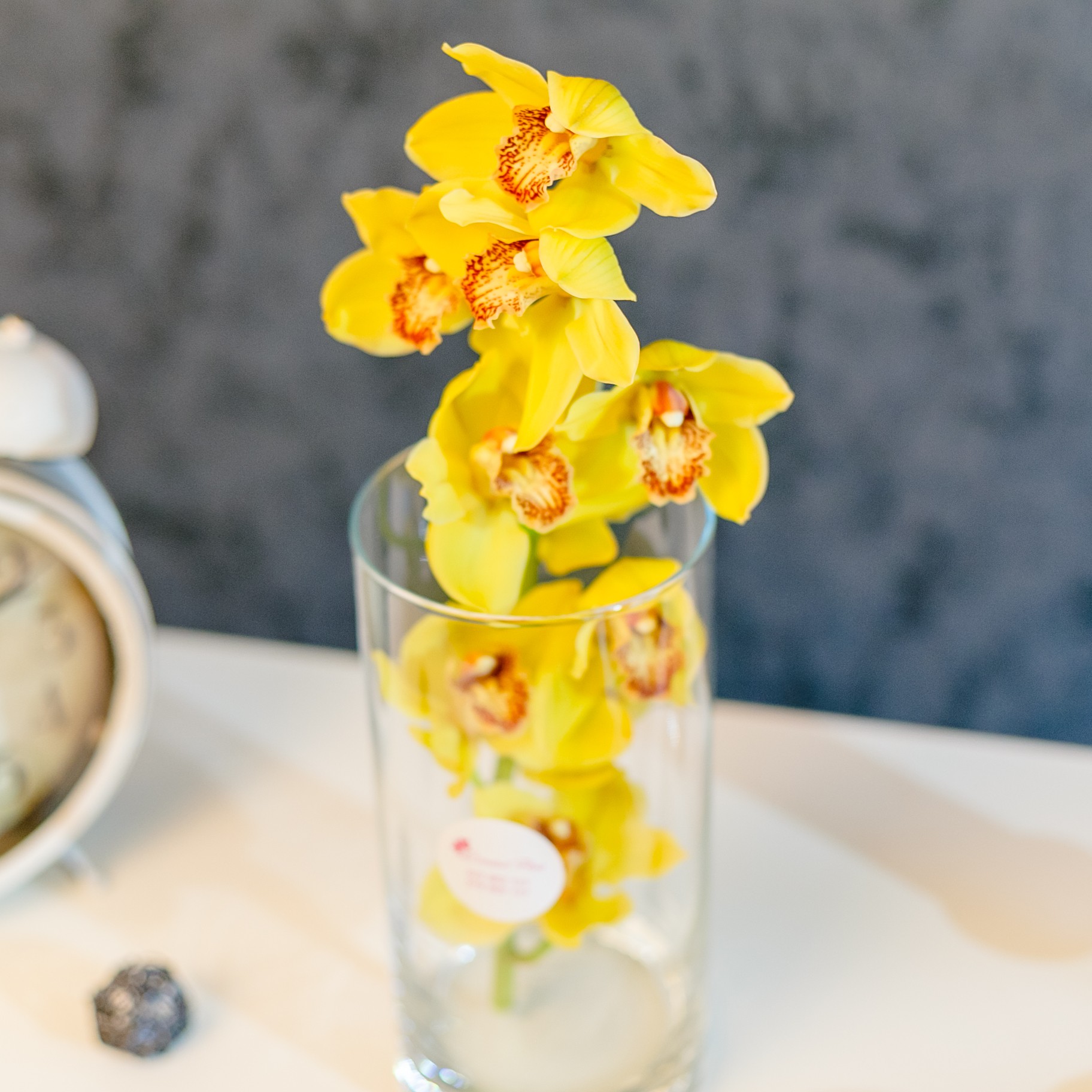 Orhidee Galbena in Vaza, inaltime 40 cm | OkFlora.ro